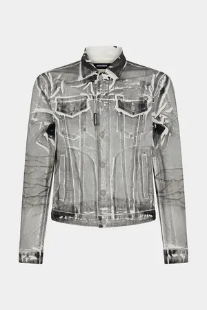 Dsquared2 Icon White Coal Wash Dan Jeans Jacket - Grey