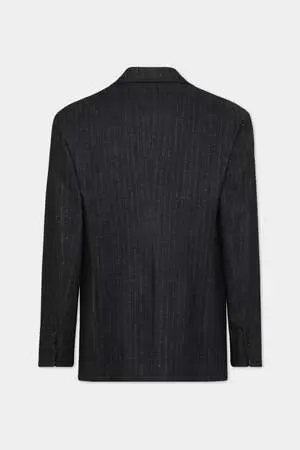 Dsquared2 Pinstripe Denim Double Breasted Blazer