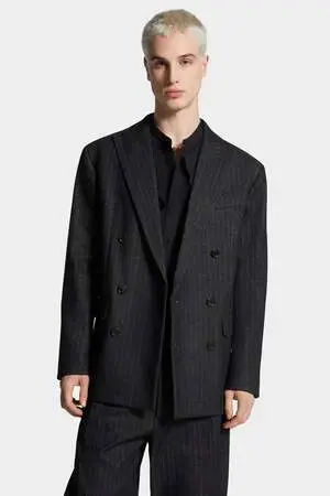 Dsquared2 Pinstripe Denim Double Breasted Blazer