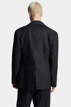 Dsquared2 Pinstripe Denim Double Breasted Blazer