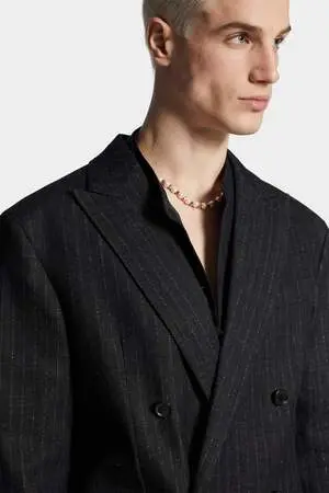 Dsquared2 Pinstripe Denim Double Breasted Blazer