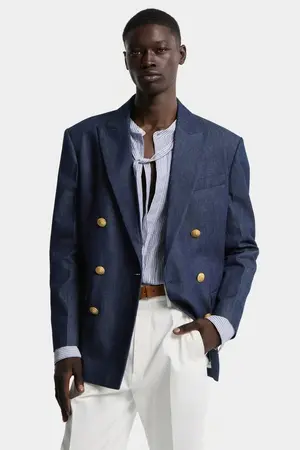 Dsquared2 Denim Double Breasted Blazer