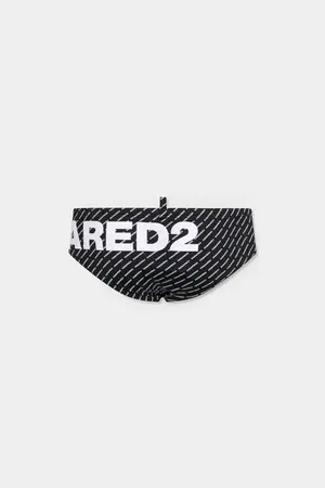 Dsquared2 Swim Briefs With All-over Logo Print