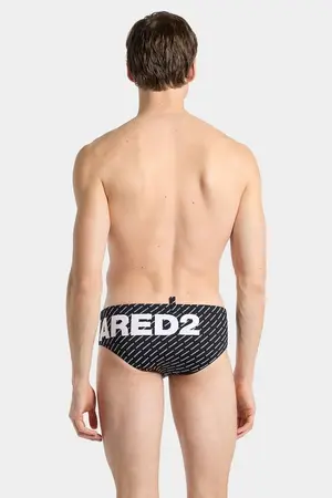Dsquared2 Swim Briefs With All-over Logo Print