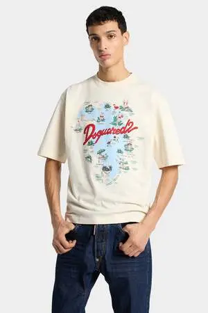 Dsquared2 Aloha Souvenir Print Relaxed Fit T-shirt