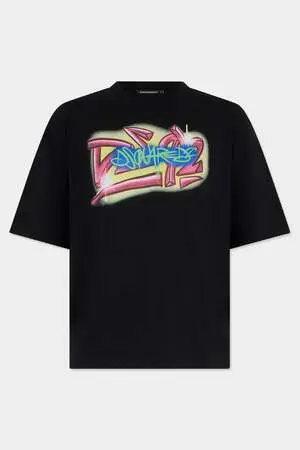 Dsquared2 Rebel Tags" Loose Fit T-shirt - Black