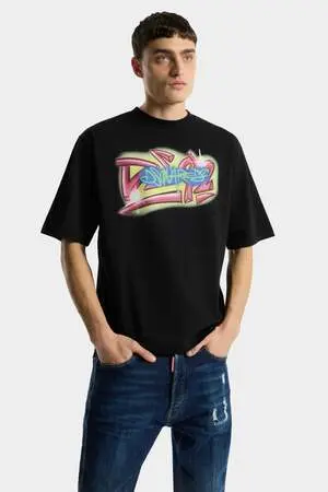 Dsquared2 Rebel Tags" Loose Fit T-shirt - Black