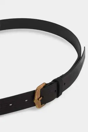 Dsquared2 Distressed Leather Belt With Vintage Buckle - Black