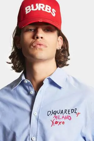 Dsquared2 Layered Sleeve Oxford Shirt