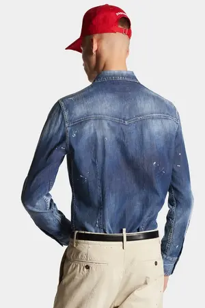 Dsquared2 Distressed Denim Western Shirt