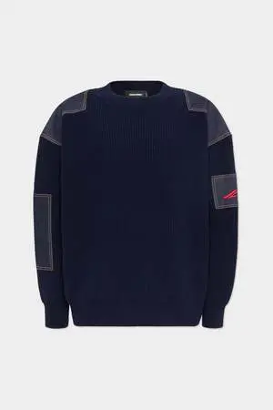 Dsquared2 Icon New Generation Denim Patch Jumper - Blue