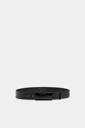 Dsquared2 Logo Plaque Leather Belt