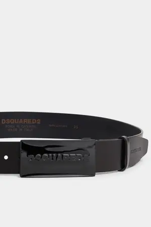 Dsquared2 Logo Plaque Leather Belt