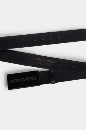 Dsquared2 Logo Plaque Leather Belt