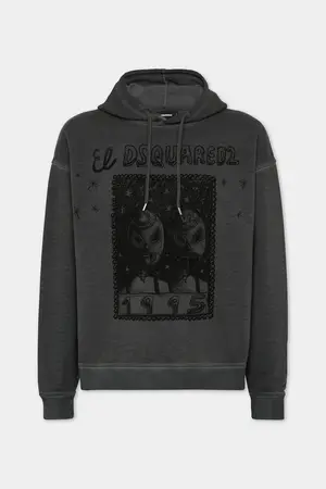 Dsquared2 Mask Print Hoodie - Grey