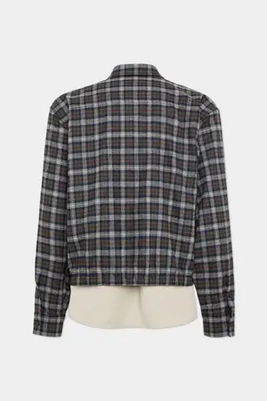 Dsquared2 Checked Wool Shirt With Cotton Insert