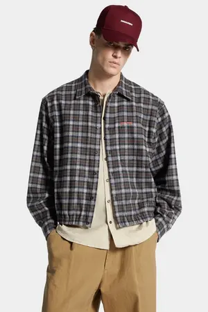 Dsquared2 Checked Wool Shirt With Cotton Insert