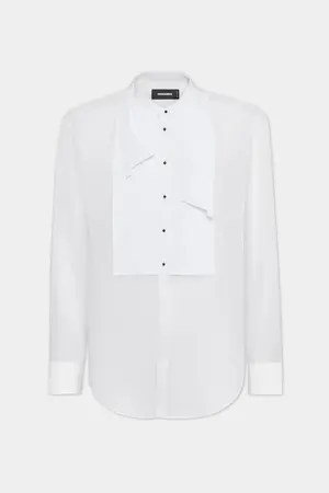 Dsquared2 Sheer Silk Organza Shirt With Dropped Shoulder Bow Detail