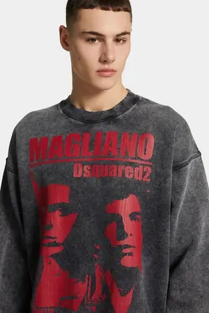 Dsquared2 Magliano X Relaxed Fit Printed Sweatshirt