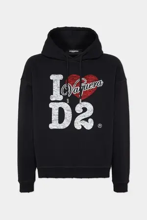 Dsquared2 Vaquera X Relaxed Fit Hoodie - Black