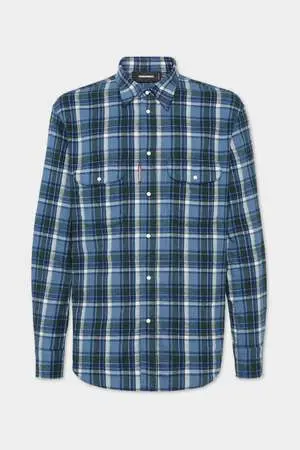 Dsquared2 Plaid Shirt With Canadian Landscape Print
