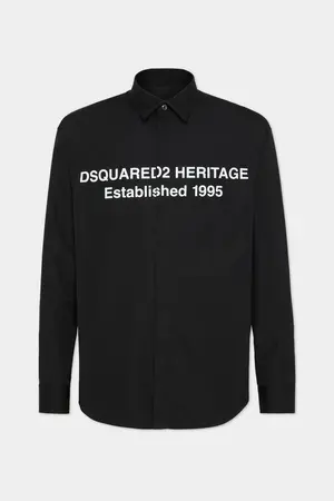 Dsquared2 Printed Heritage Logo Shirt - Black