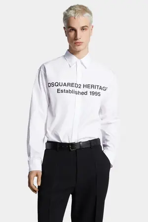 Dsquared2 Printed Heritage Logo Shirt - White