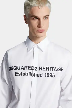 Dsquared2 Printed Heritage Logo Shirt - White
