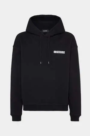 Dsquared2 Relaxed Fit Printed Hoodie - Black