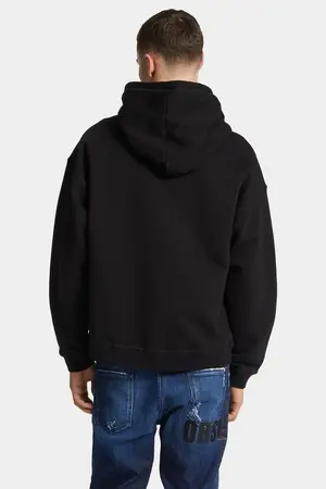 Dsquared2 Relaxed Fit Printed Hoodie - Black