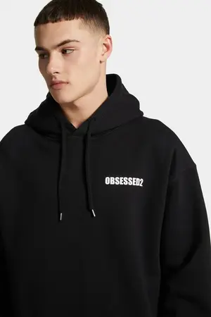 Dsquared2 Relaxed Fit Printed Hoodie - Black