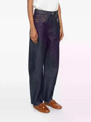 Sandro Wide-leg Balloon Jeans With Gold-tone Hardware