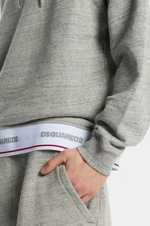 Dsquared2 Tape Relaxed Fit Hoodie - Grey