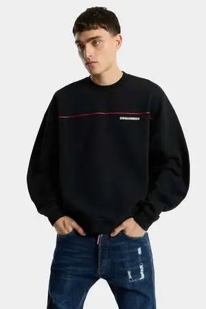 Dsquared2 Tape Relax Fit Crewneck - Black