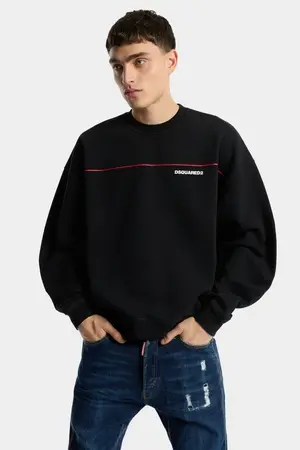 Dsquared2 Relaxed Fit Crewneck Sweatshirt With Logo Detail - Black