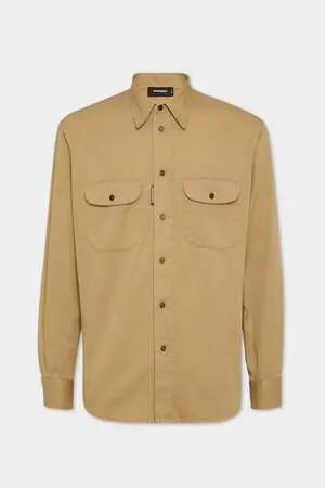Dsquared2 Cotton Twill Landscape Print Shirt - Black