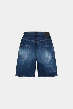Dsquared2 Icon Dark Wash Denim Bermuda Shorts