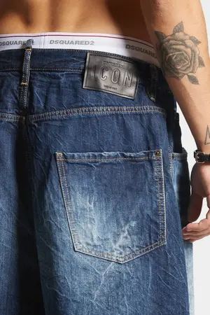 Dsquared2 Icon Dark Wash Denim Bermuda Shorts