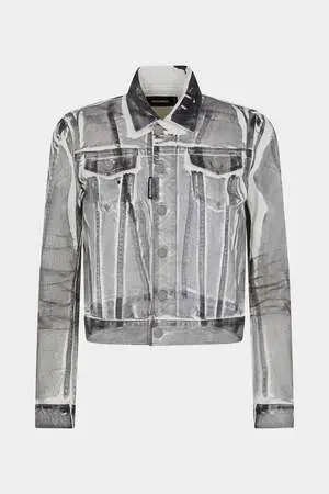 Dsquared2 Icon White Coal Wash Denim Jacket