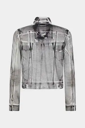Dsquared2 Icon White Coal Wash Denim Jacket