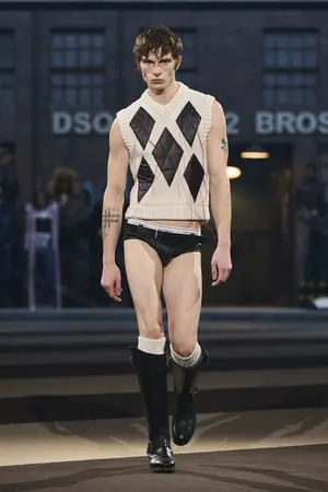 Dsquared2 Magliano X Leather Argyle Knit Vest