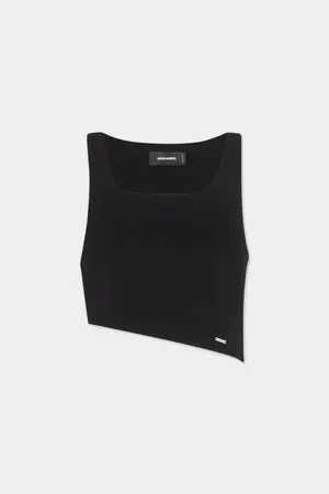 Dsquared2 Asymmetrical Scoop Neck Tank Top - Black