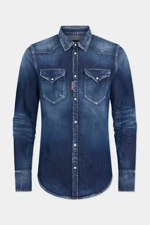 Dsquared2 Medium Perfecto Classic Western Shirt - Blue
