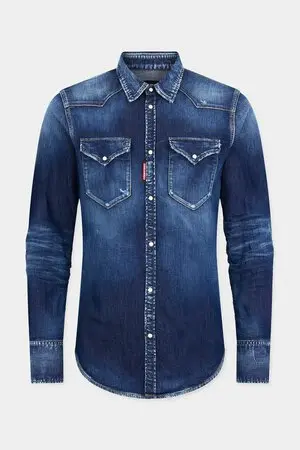 Dsquared2 Medium Perfecto Classic Western Shirt - Blue