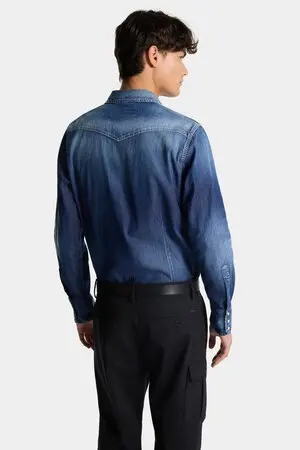 Dsquared2 Medium Perfecto Classic Western Shirt - Blue