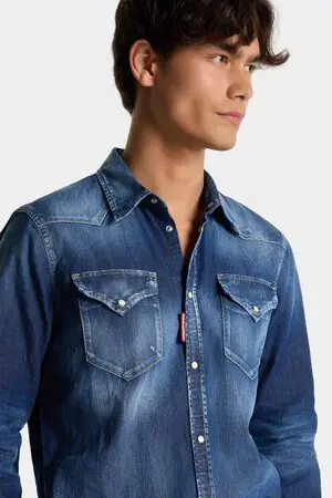 Dsquared2 Medium Perfecto Classic Western Shirt - Blue