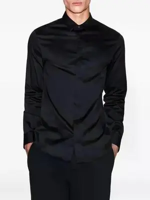 Armani Exchange Logo-embroidered Long-sleeve Shirt