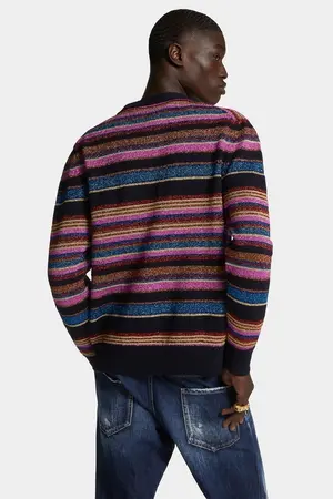 Dsquared2 Striped Metallic Yarn Cardigan