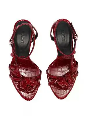 ROTATE BY BIRGER CHRISTENSEN Strappy Sandals With Rose Detail