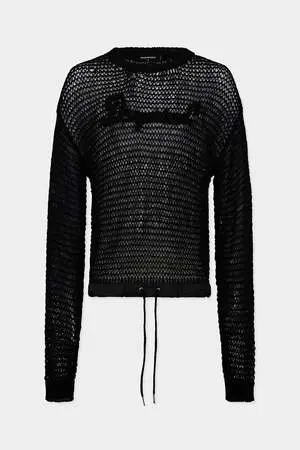 Dsquared2 Open Work Pullover With Drawstring Hem